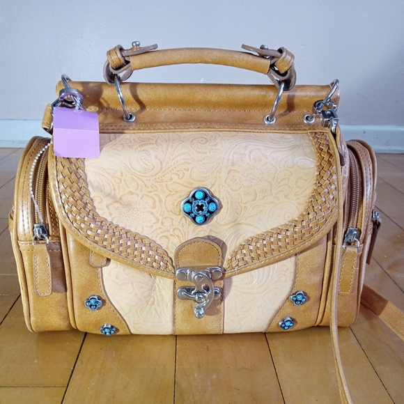 Unknown | Bags | Western Style Embossed Satchel With Rhinestone And ...
